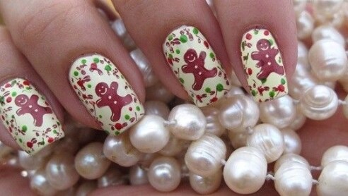 Gingerbread Man manicure