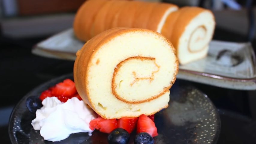 Super Soft Vanilla Sponge Roll: a light, moist and fluffy British cake