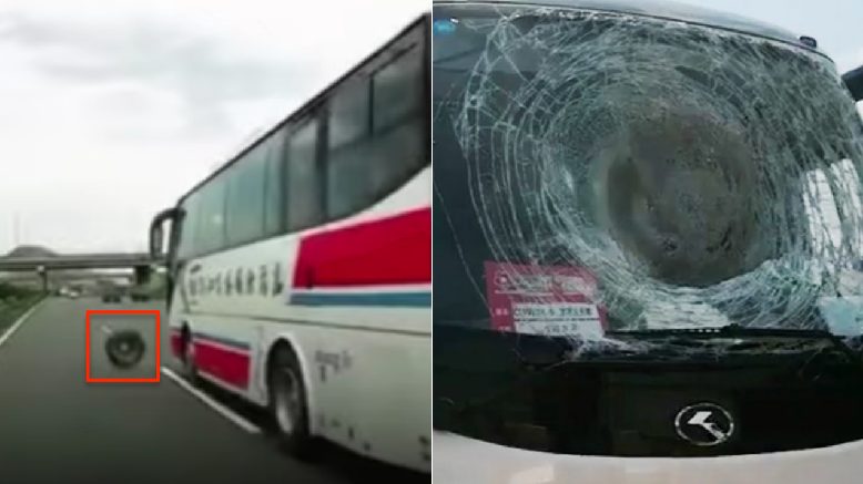 Parabrezza del bus in frantumi: le telecamere catturano l'insolito ...