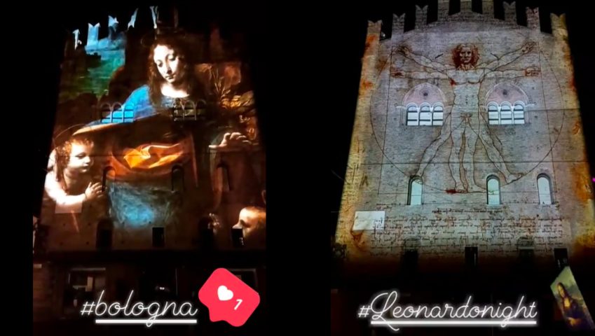 Bologna, le opera di Leonardo Da Vinci proiettate sui palazzi ...