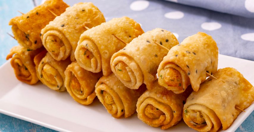 Samosa rolls: a great, easy to make a starter!