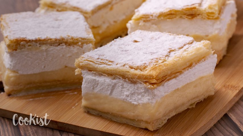 Kremsnita: a fluffy and airy vanilla custard cake you'll fall in love with!