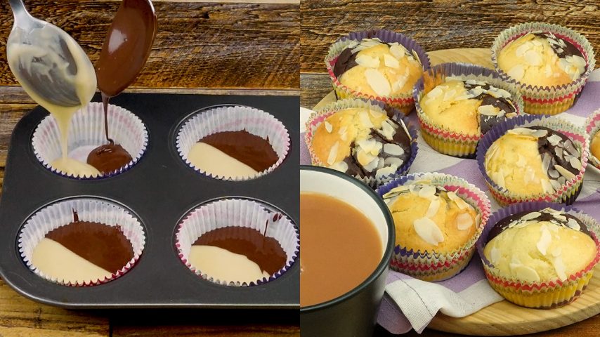 Bi-color muffins: soft and fragrant, the alternative version of the ...