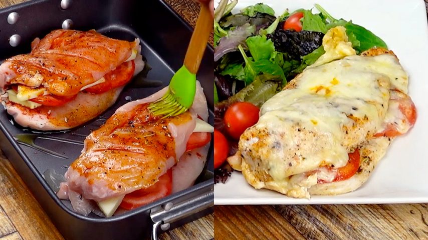 Chicken pockets: juicy and stringy, for a dinner full of taste!