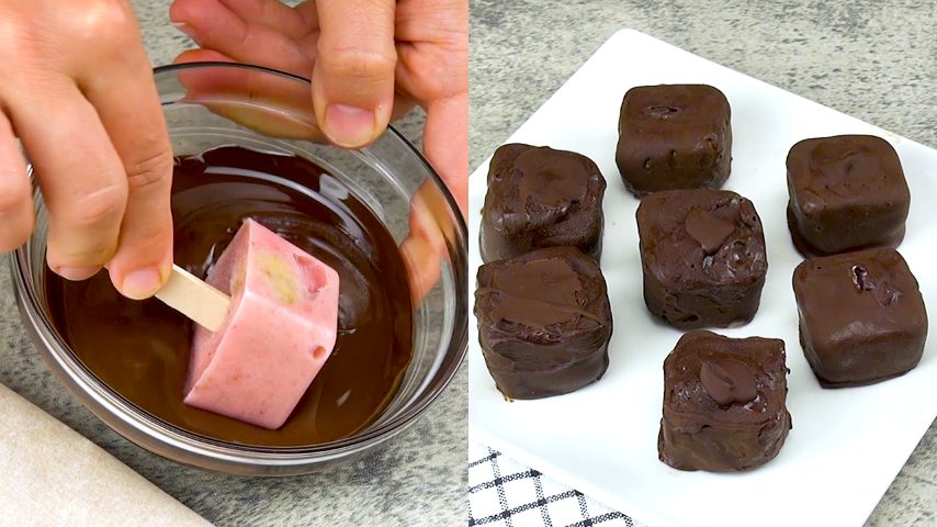 Chocolate ice cream cubes: irresistible!