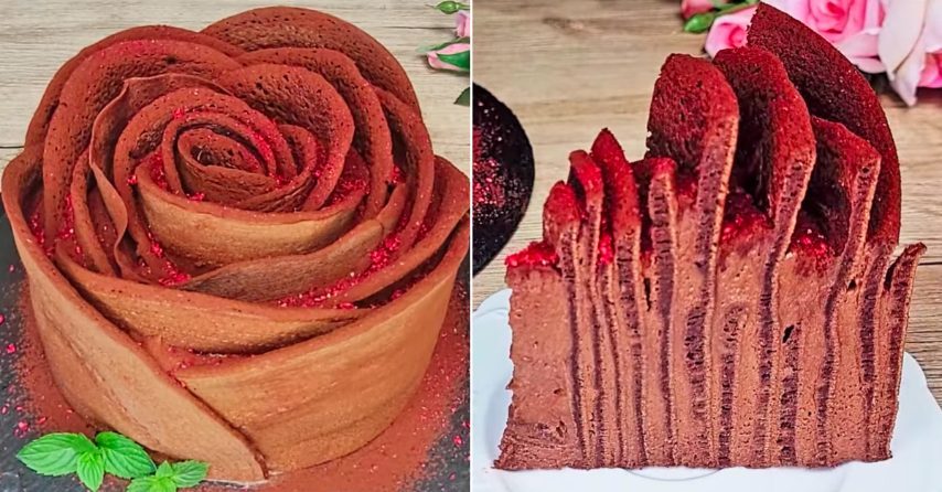 Rose crepes cake: the creamy and original recipe to try