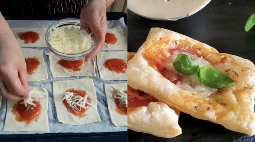 Puff pastry mini pizza: easy, quick and so delicious idea