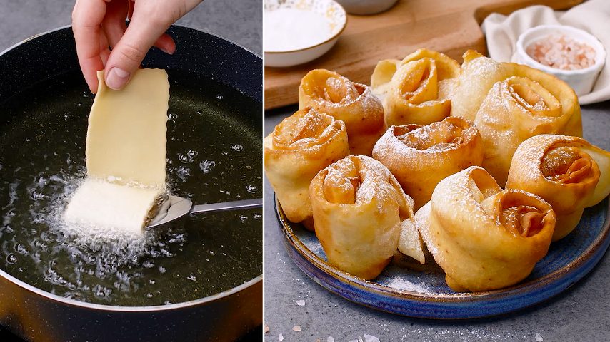 Fried pastry swivels: a sweet snack ready in no-time