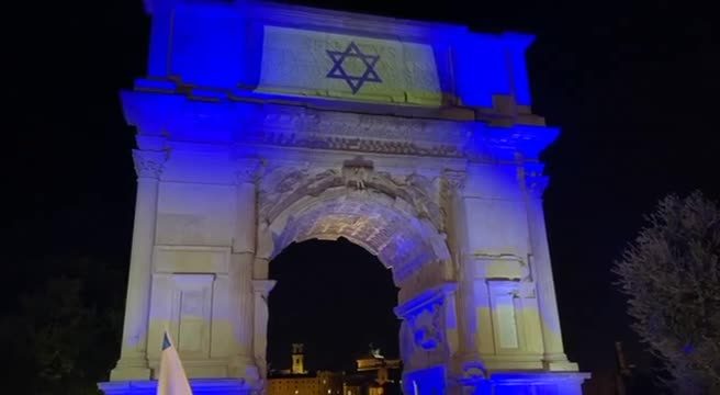 Israele, al via fiaccolata del 'Foglio' all'arco di Tito a Roma