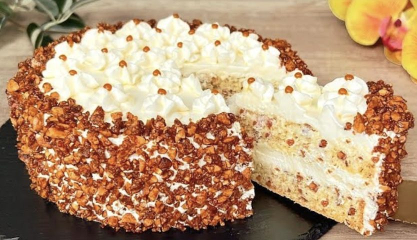 Peanut layered cake: the recipe for an irresistible dessert