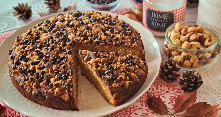 Hazelnut and chocolate sponge cake